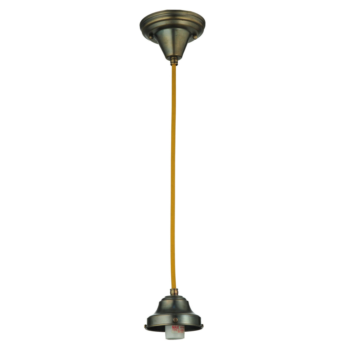 Cloth Covered Wire Pendant Hardware, 4” Fitter – Brass – Bronte Decor